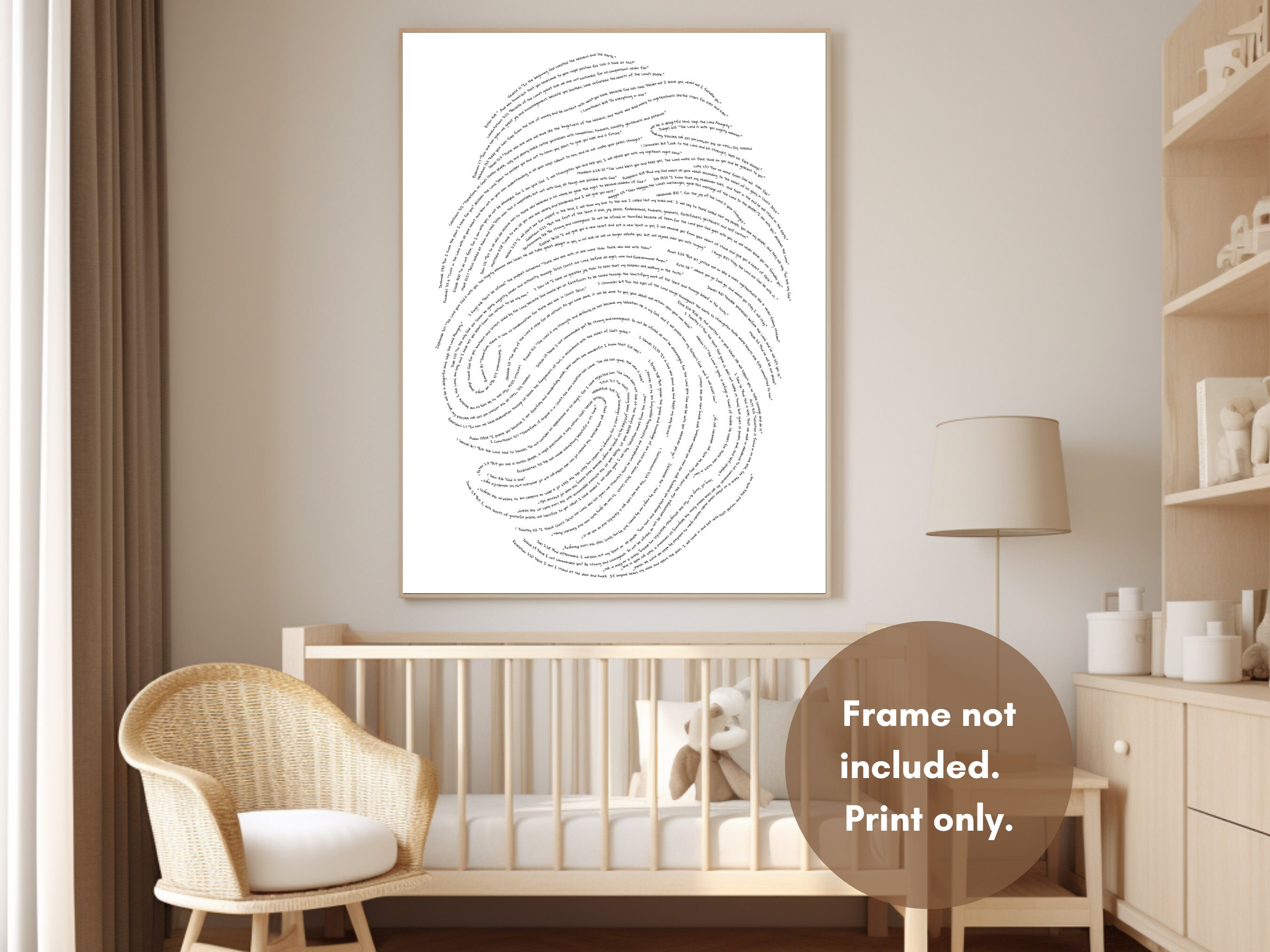 Christian Wall Art Fingerprint Bible Verses Modern, Gods Thumbprint ...
