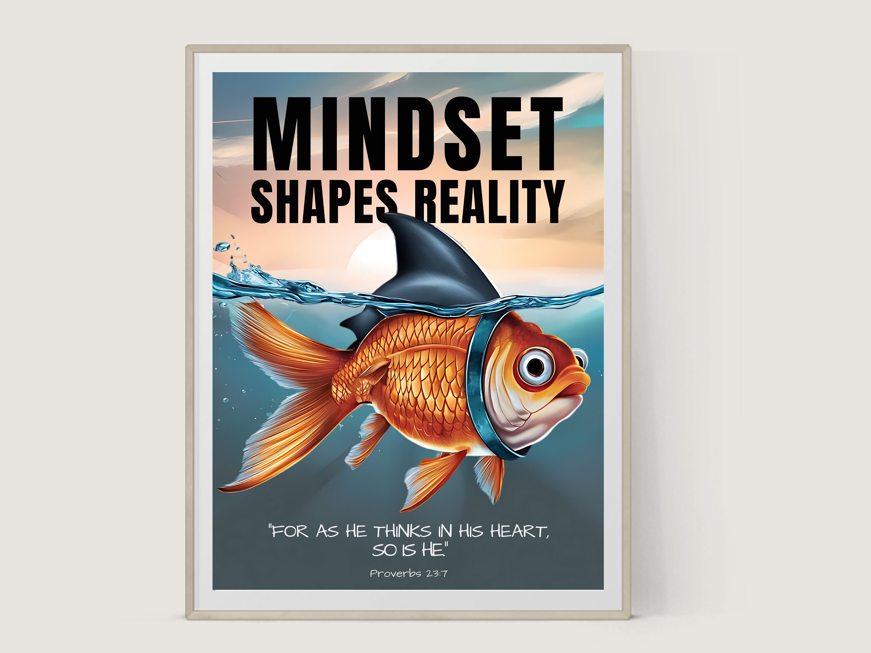 Mindset Shapes Reality Motivational Wall Art Poster for Home, Office ...