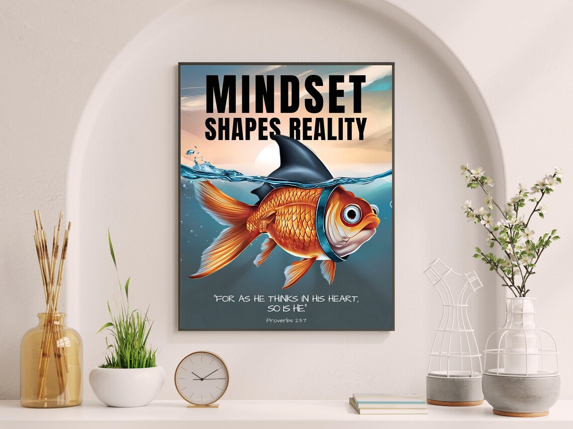 Mindset Shapes Reality Motivational Wall Art Poster for Home, Office ...
