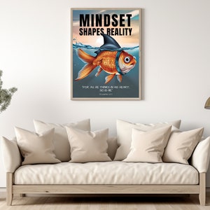 Mindset Shapes Reality - Motivational Wall Art Poster for Home, Office ...