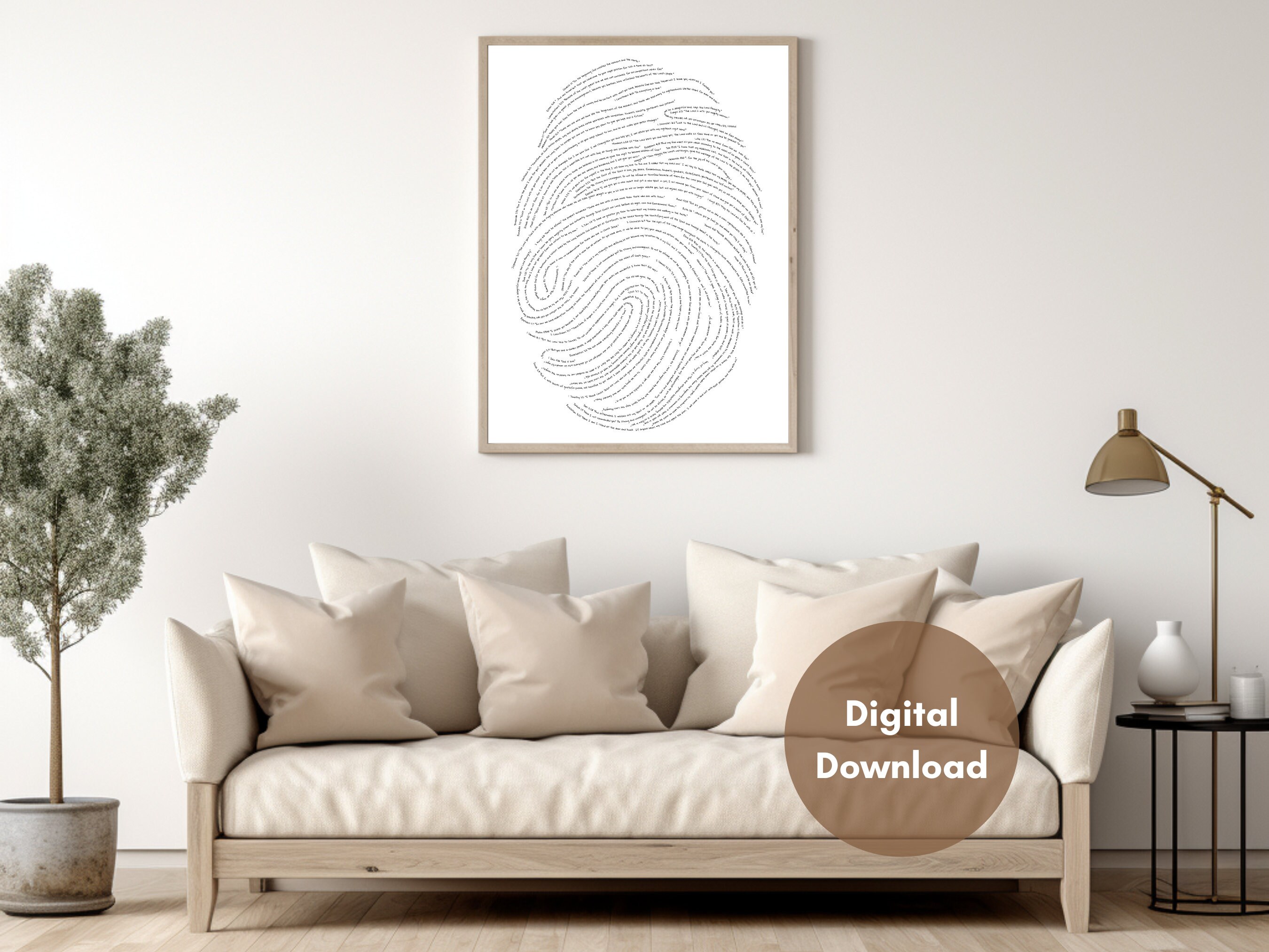 Christian Wall Art Fingerprint Bible Verses Modern, Gods Thumbprint ...