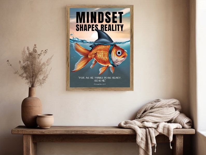 Mindset Shapes Reality Motivational Wall Art Poster for Home, Office ...