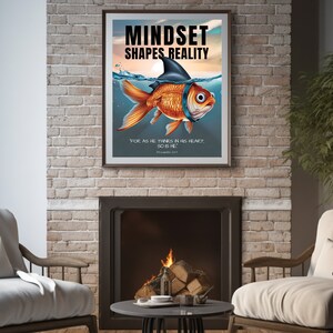 Mindset Shapes Reality - Motivational Wall Art Poster for Home, Office ...