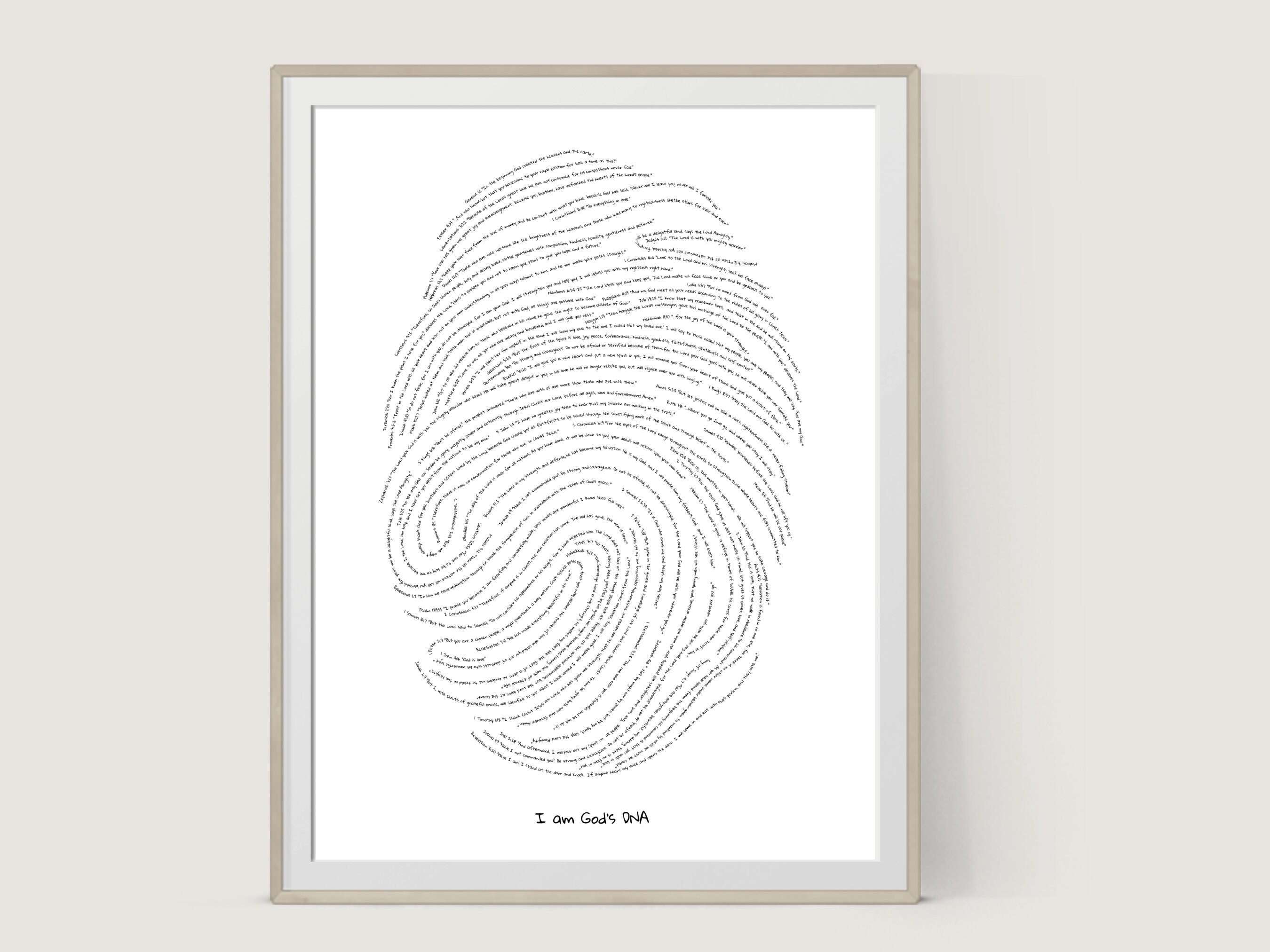 Christian Wall Art Fingerprint Bible Verses Modern, Gods Thumbprint ...