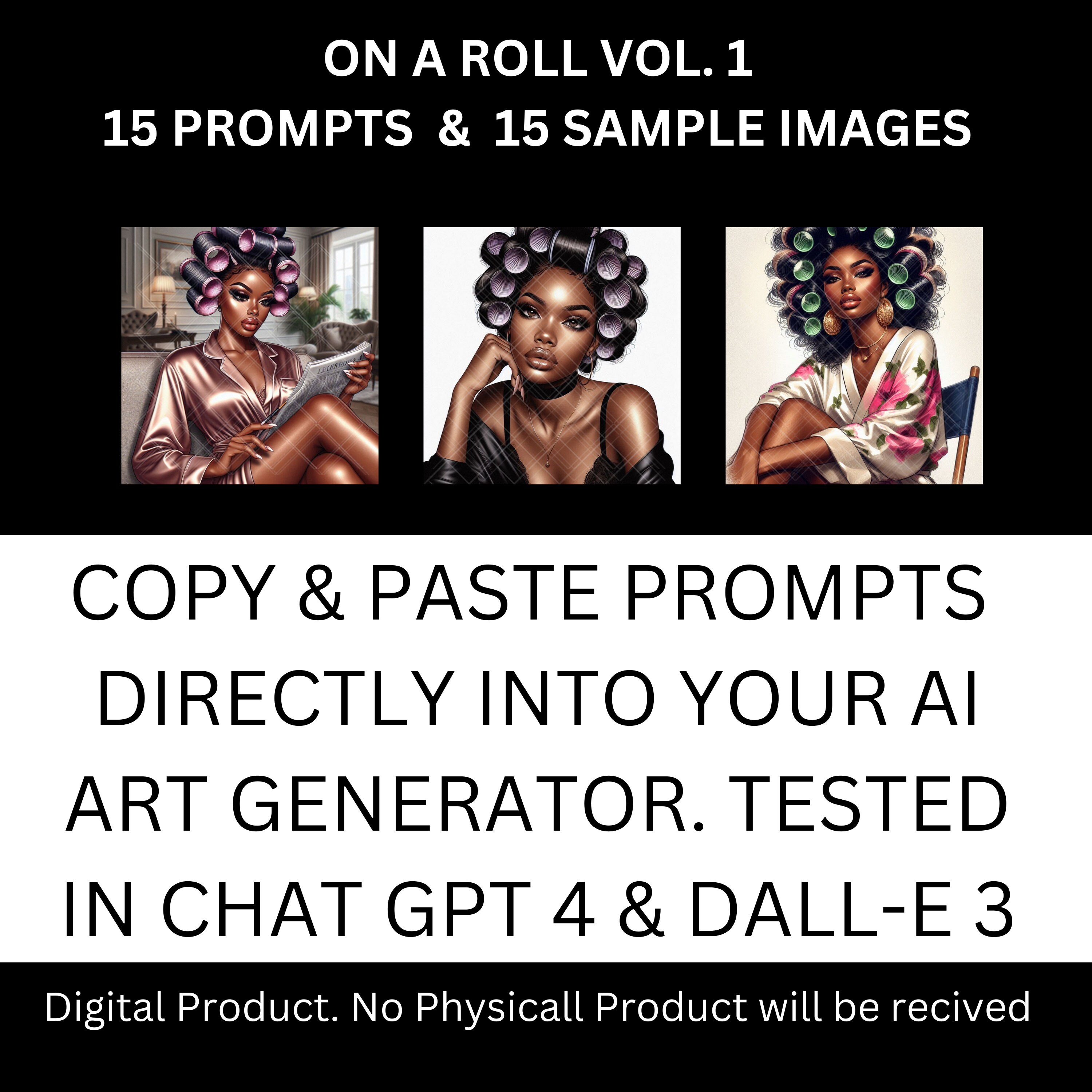 On A Roll Vol 1 Ai Art Prompt Guide Hair Scenes Black Women Dalle3 ...