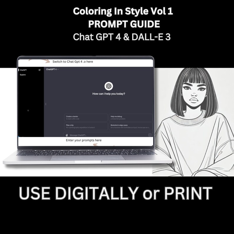 Coloring in Style Vol 1 Prompt Guide for Dall E 3 and Chat GPT 4 Ai Art ...