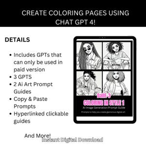 Bundle Coloring Page Maker Chat GPT 4 Paid Version Bundle 3 Prompt ...