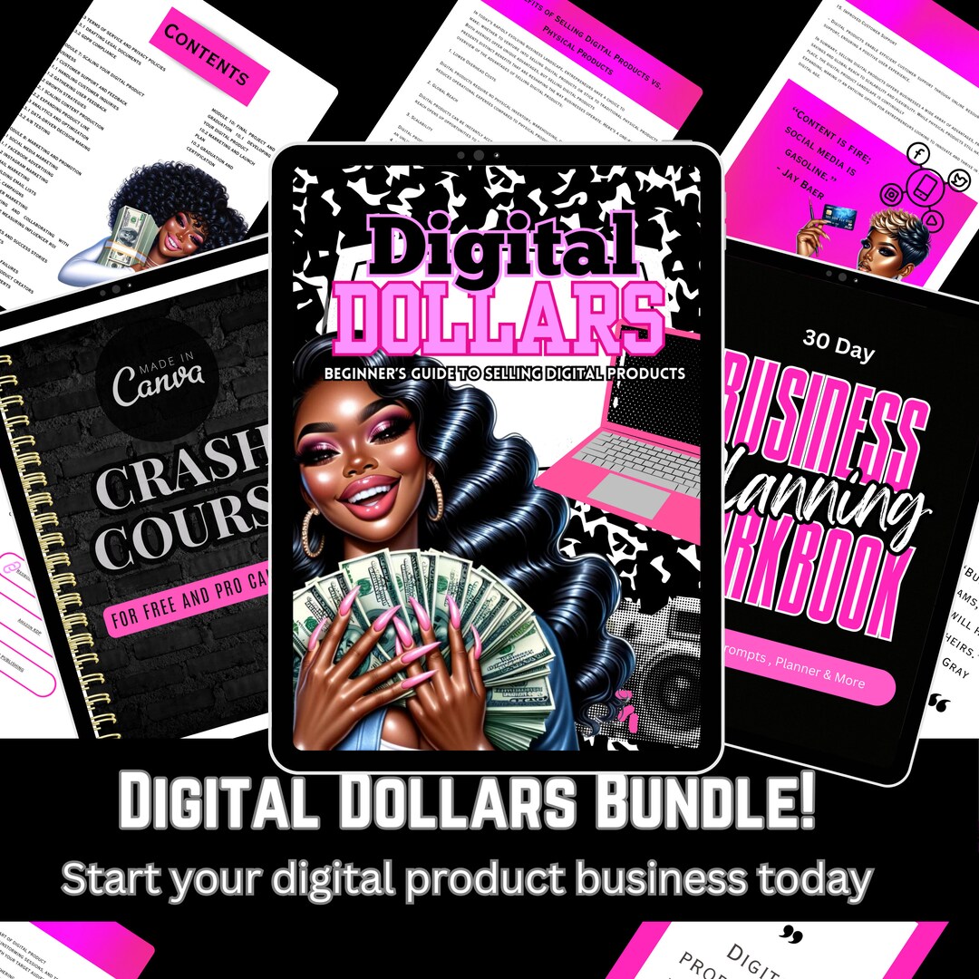 Ultimate Digital Dollars Bundle Digital Products Business Planner Canva ...