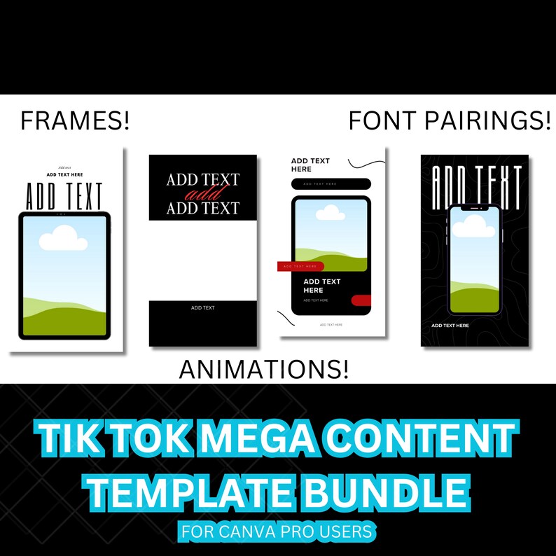 Tiktok Templates Mega Bundle for Canva Pro 40 Customizable Animated ...