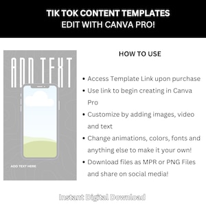 Tiktok Templates Mega Bundle for Canva Pro 40 Customizable Animated ...
