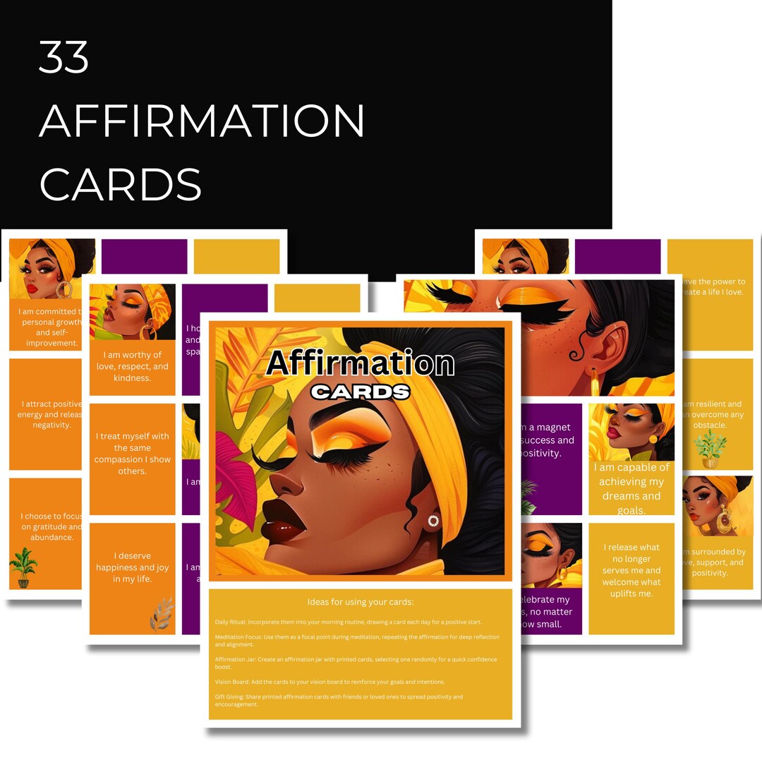 33 Printable Digital Affirmation Cards for Black Women | Self-talk ...