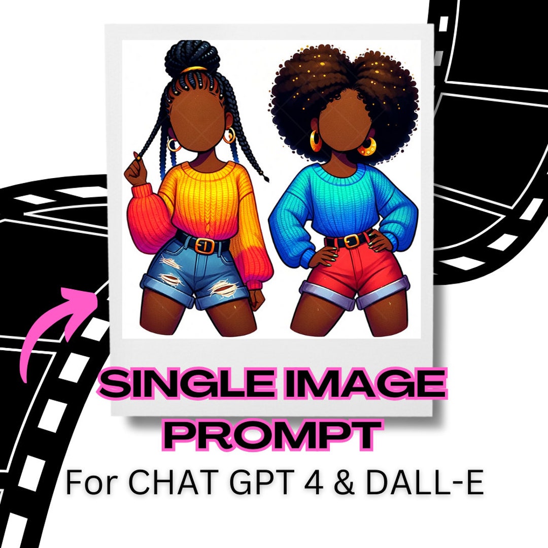 Fun and Colorful Faceless Black Girl Single Image AI Art Prompt ...