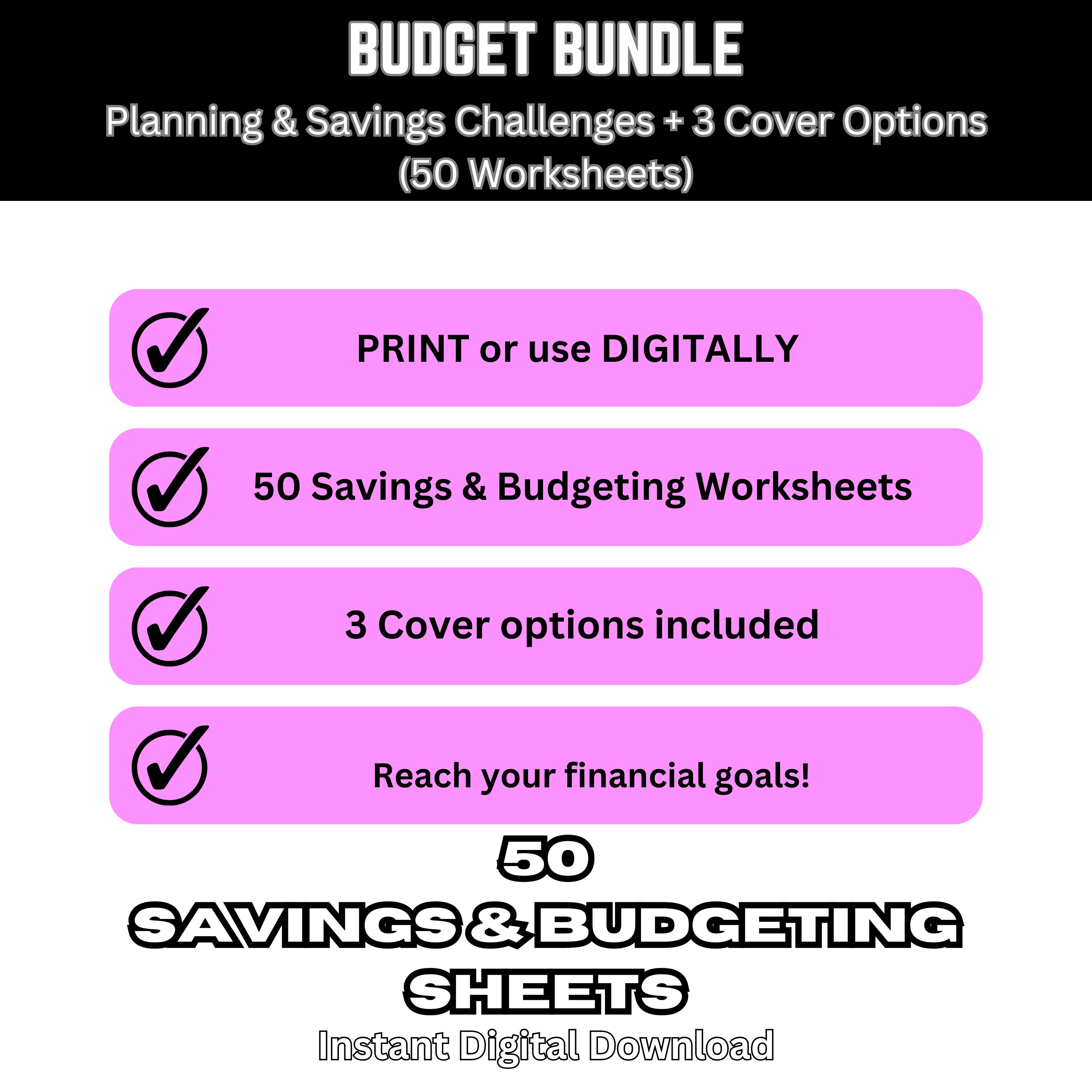 Master Your Finances With Our Budget and Saving Challenge Bundle: 50 ...