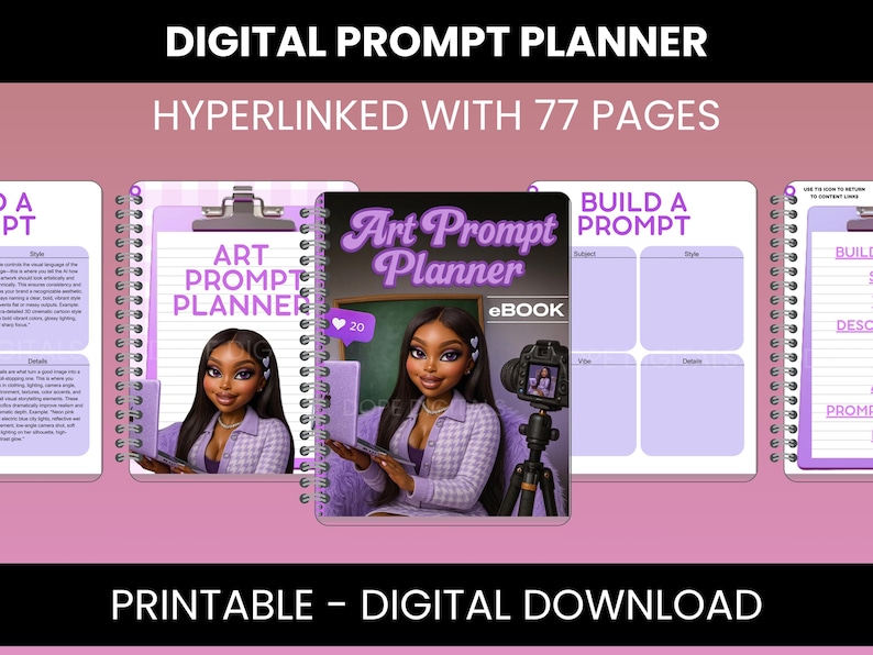 AI Art Prompt Planner | Hyperlinked Digital Workbook (digital Download ...