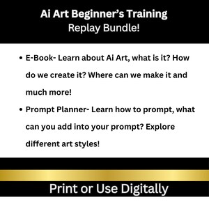 AI Art 101 Beginner's Course Replay Bundle: 2-hour Zoom Course, Prompt ...