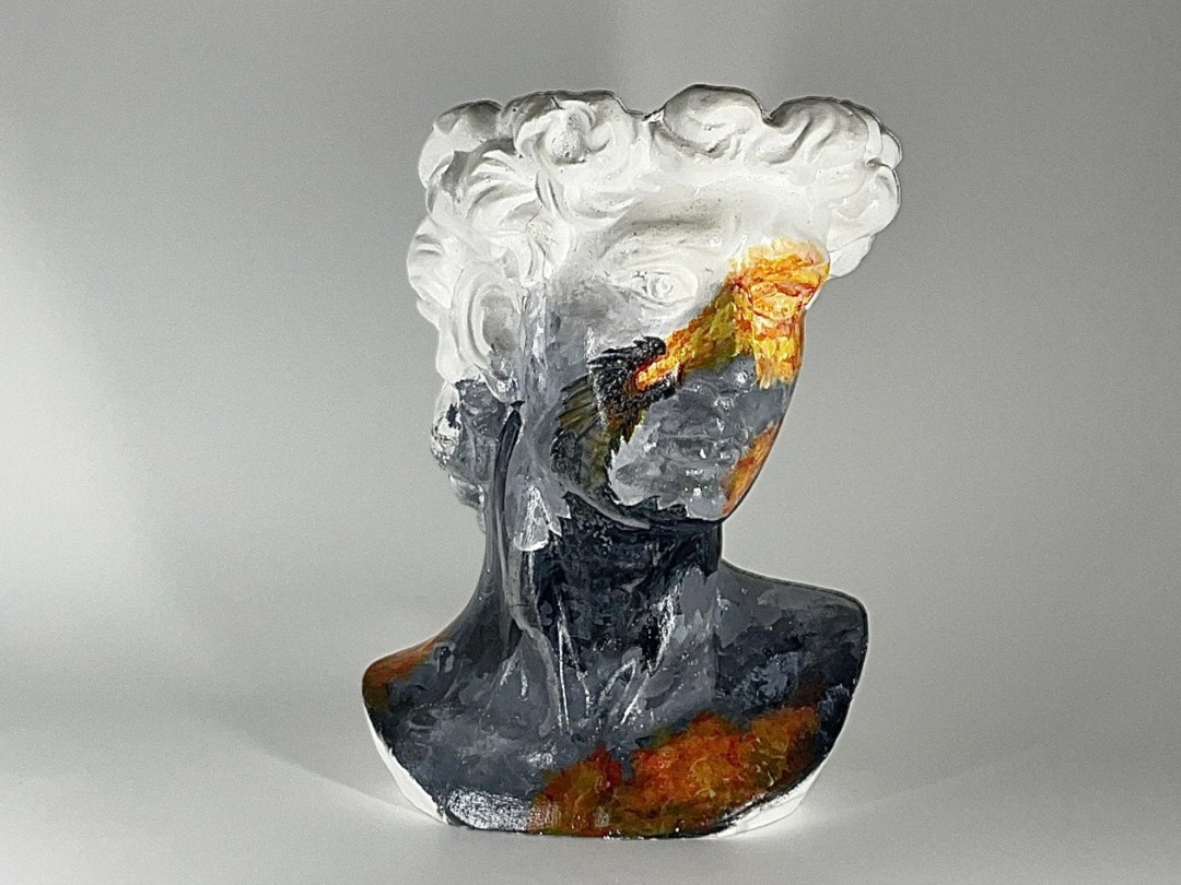 David Dragon Concrete Planter hand-painted - Etsy