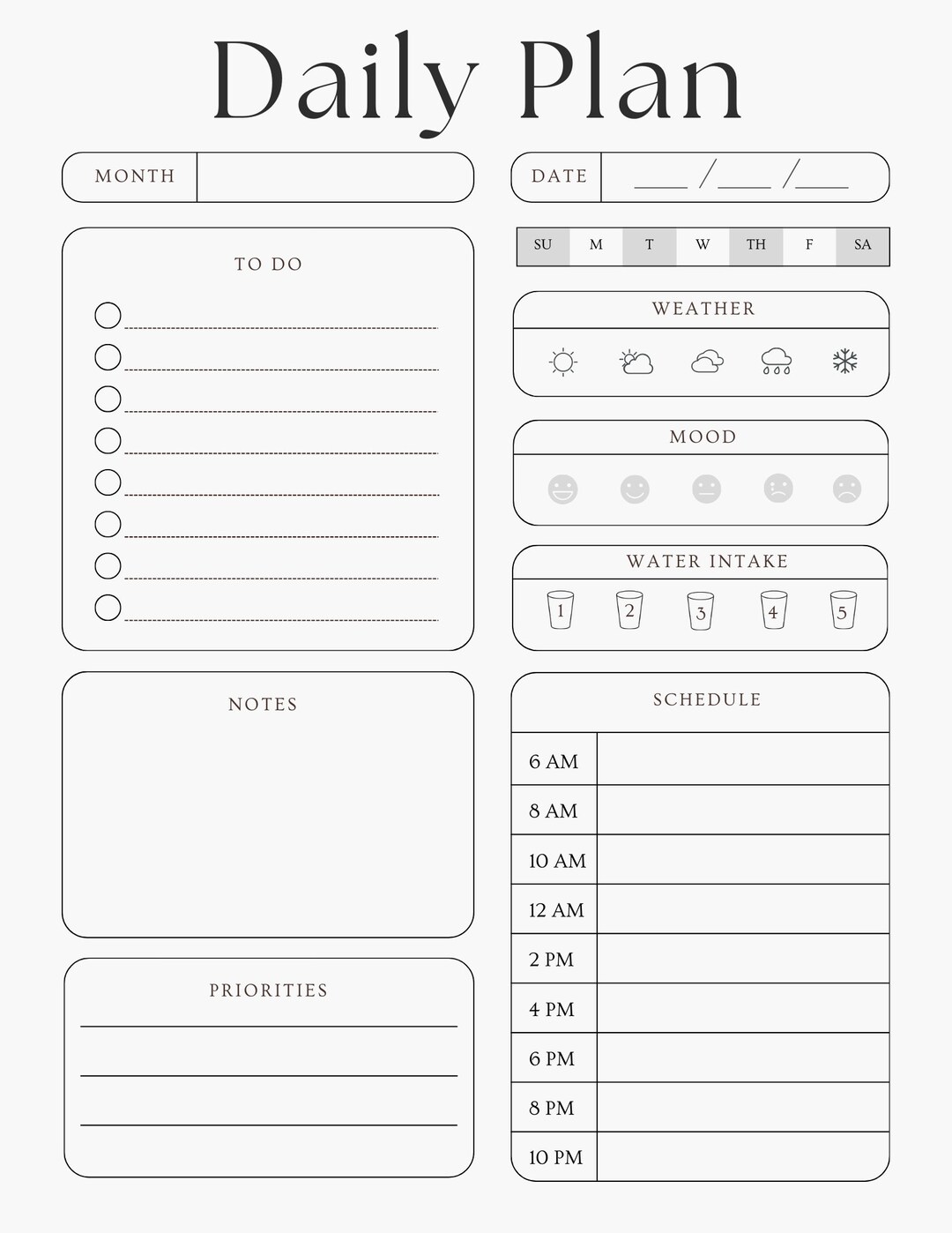 White Elegance: A Printable Daily Planner for Streamlined Daily ...