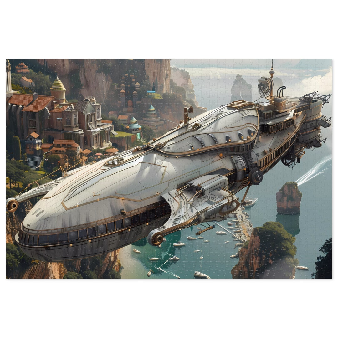Steampunk Galactic Airship XVII Jigsaw Puzzle 500,1000-piece - Etsy