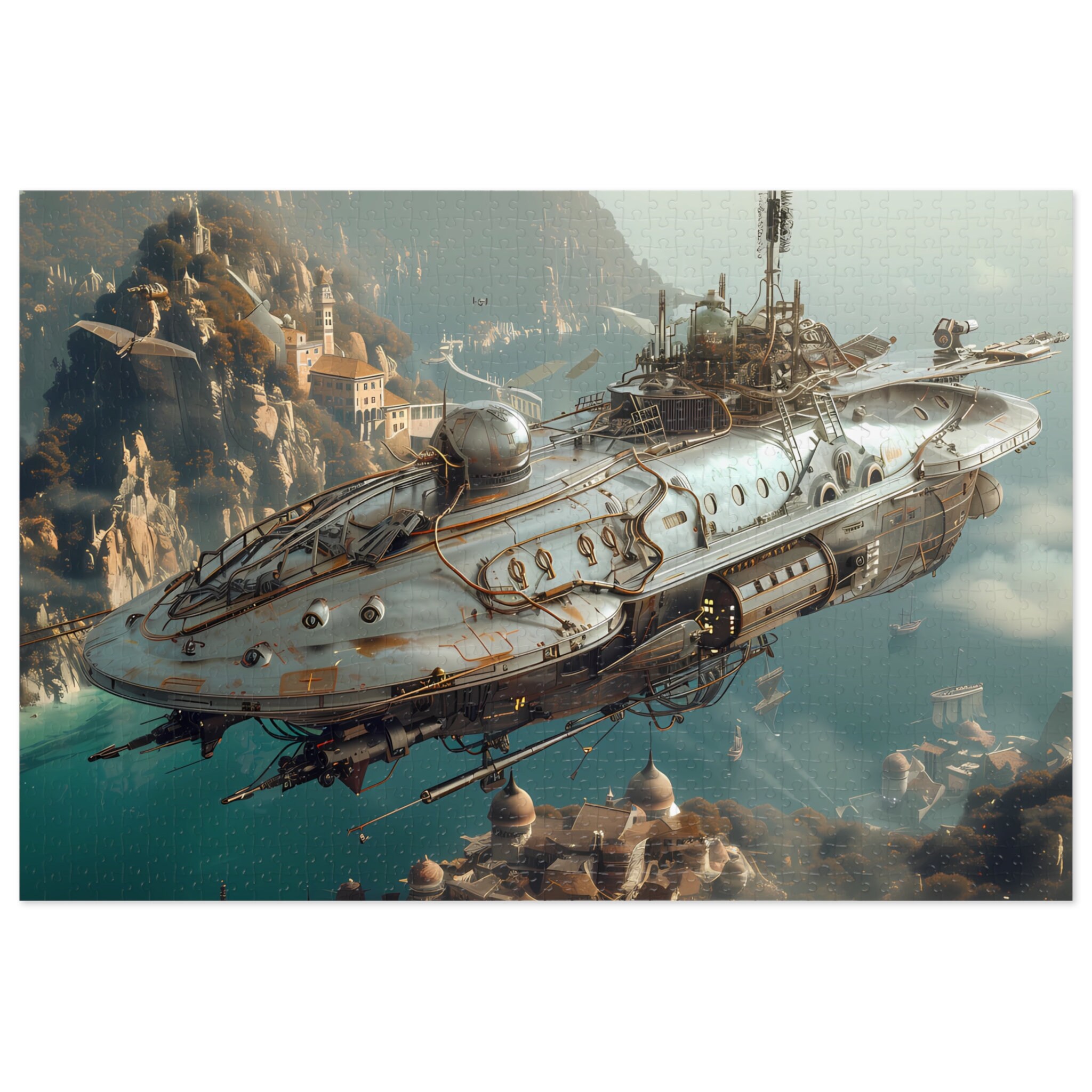 Steampunk Galactic Airship XXV Jigsaw Puzzle (500,1000-piece) - Etsy