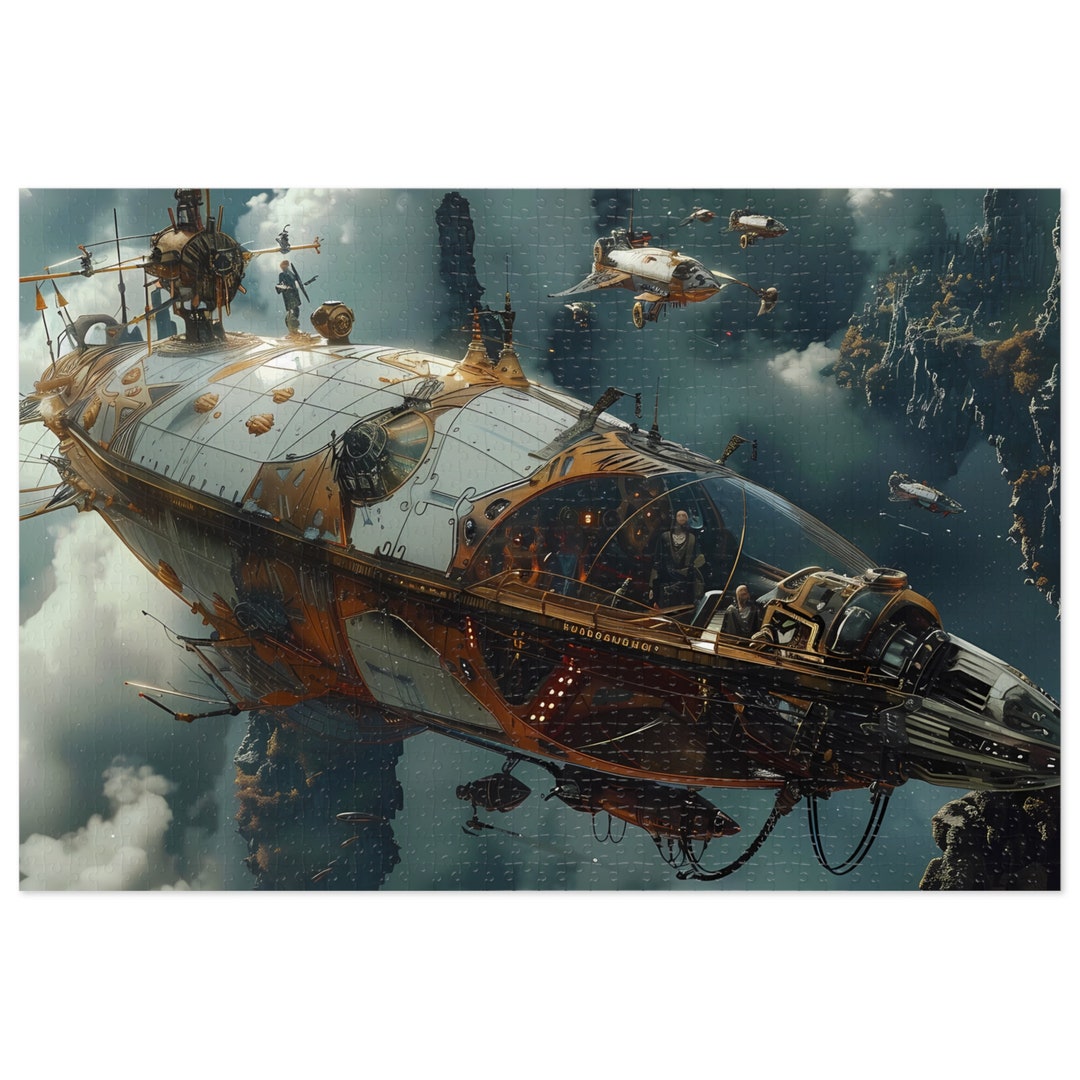 Steampunk Galactic Airship Jigsaw Puzzle 500,1000-piece - Etsy