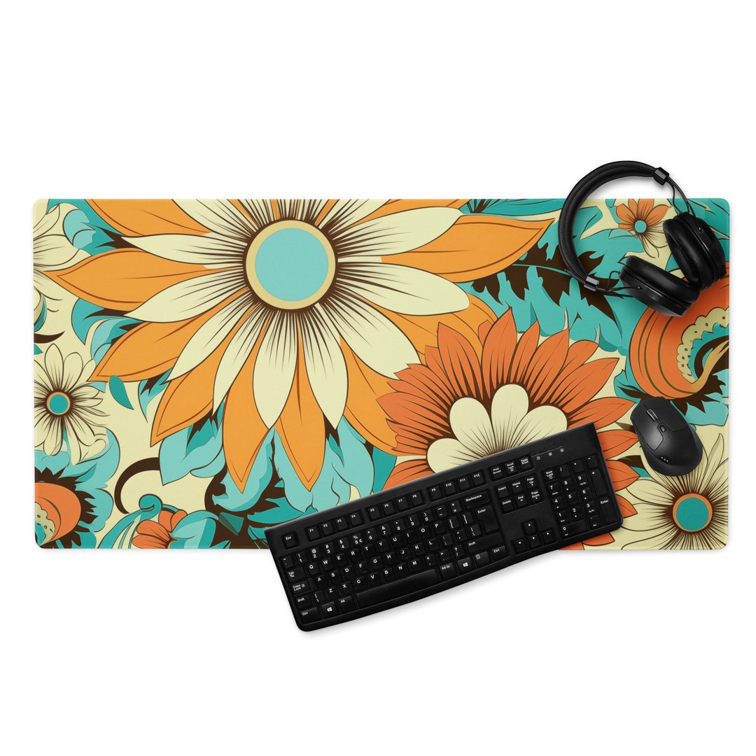Gaming Mouse Pad 70s Flowers - Etsy