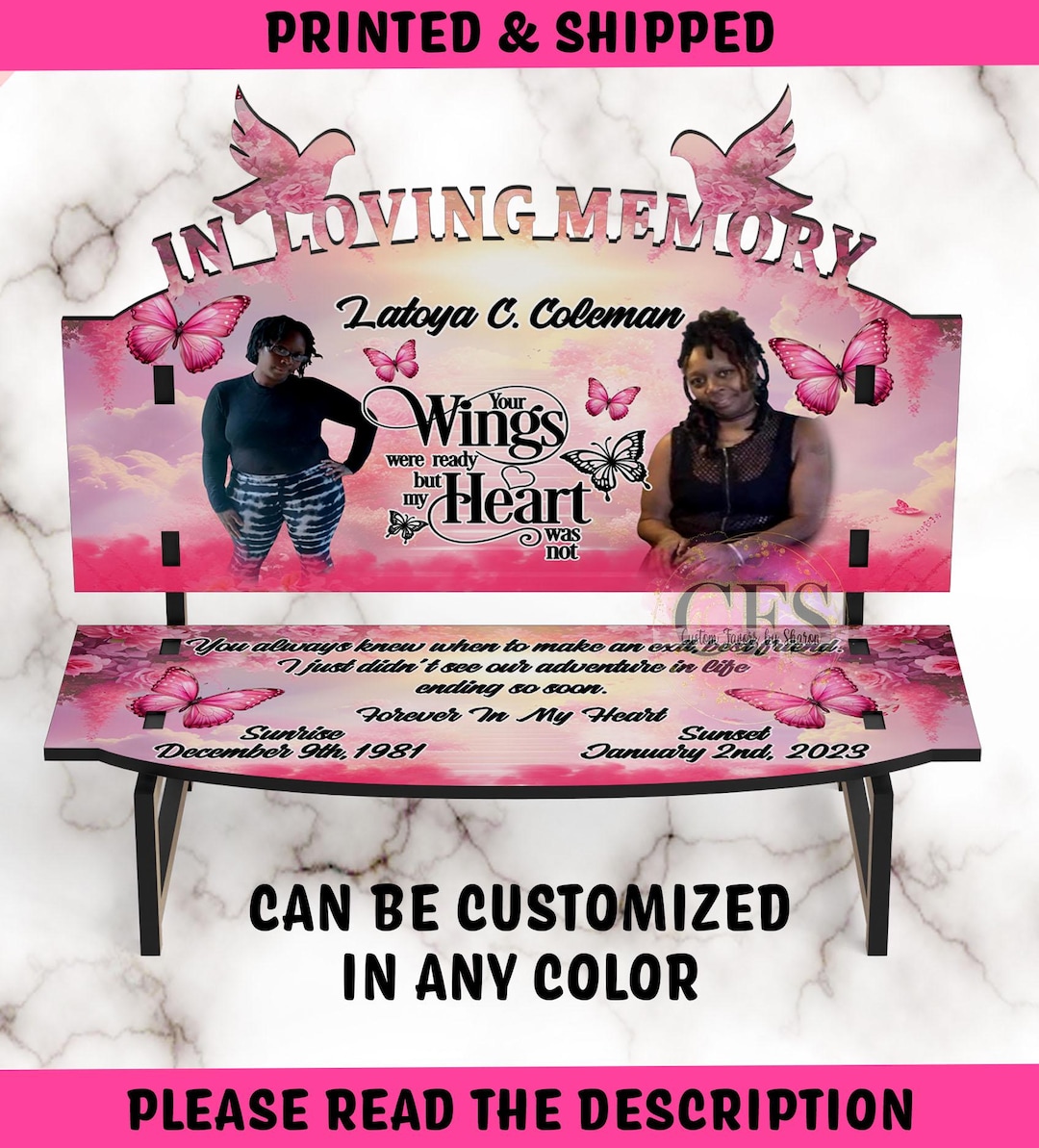 Custom "in Loving Memory" Memorial Bench | Mini Keepsake Bench | Memorial Keepsake Mini Bench ...