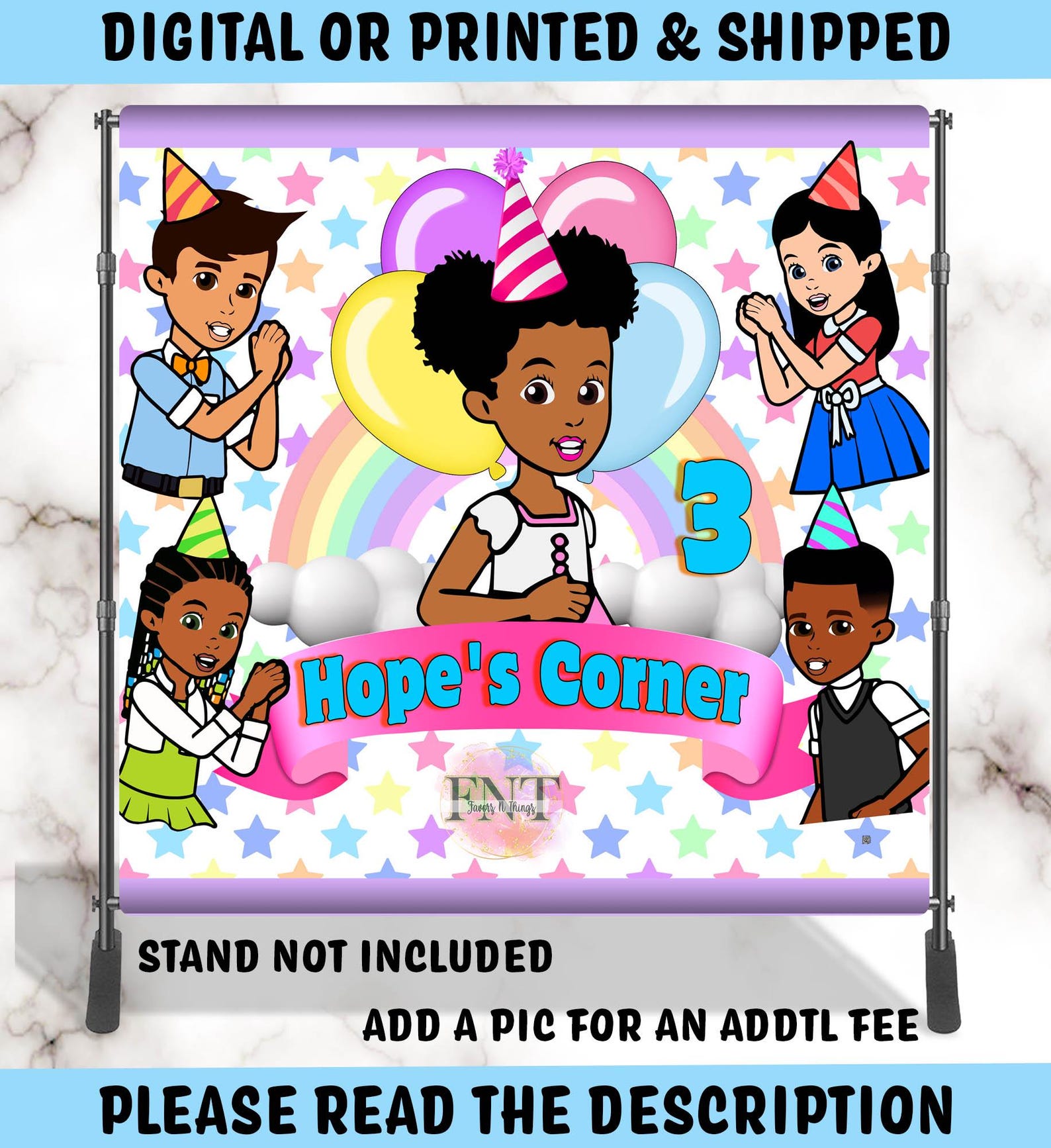 Gracie Corner Birthday Backdrop: Custom Kids Party Banner - Etsy
