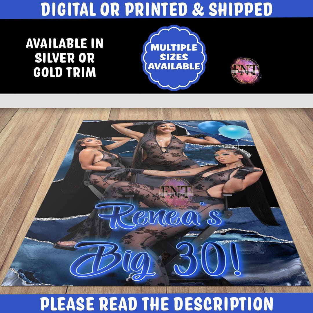 30 Shades of Blue Birthday Party Floor Decal: Printed & Shipped - Etsy