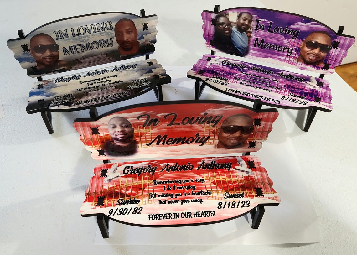 Custom Memorial Bench | Mini Keepsake Bench | Memorial Keepsake Mini ...