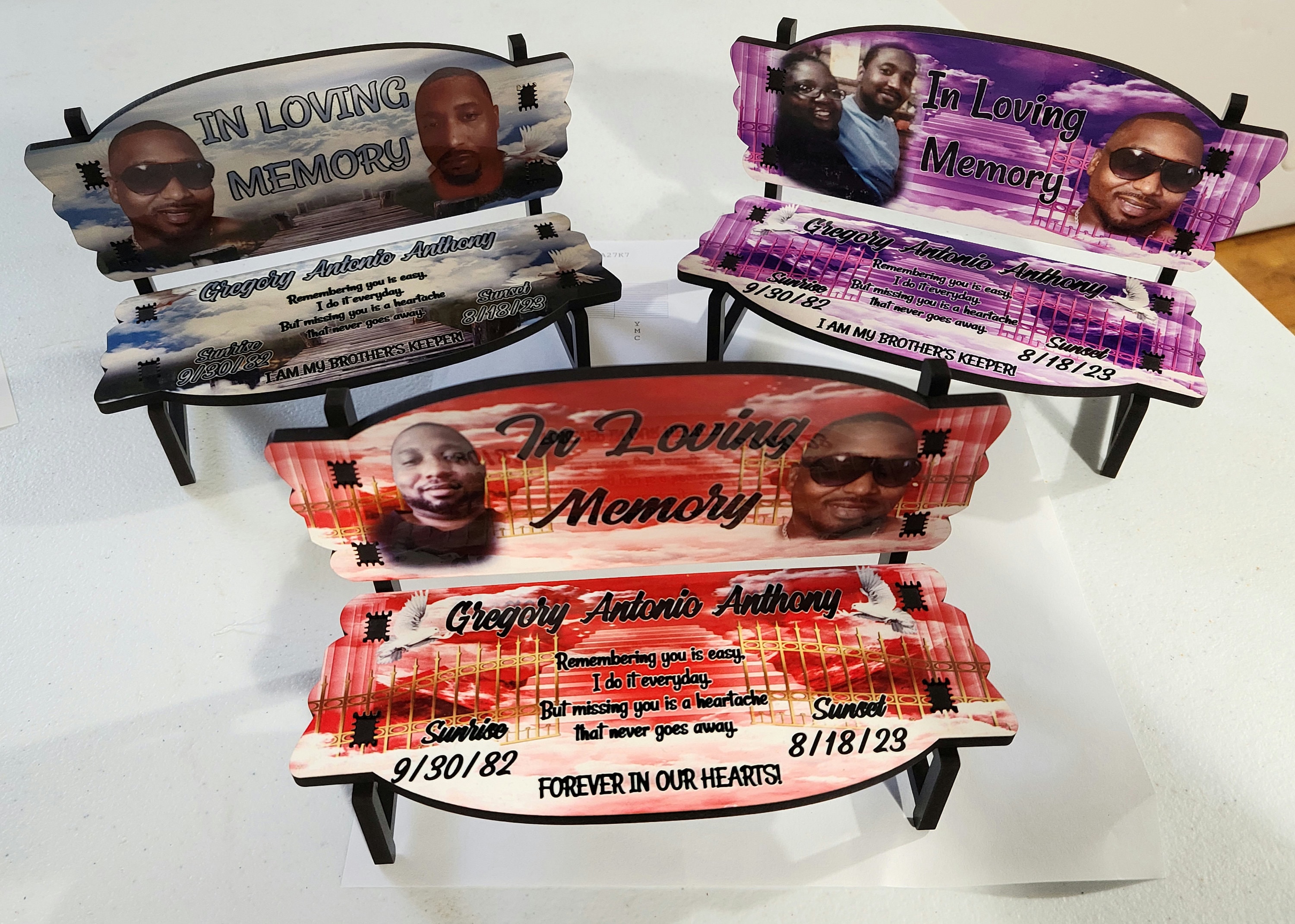 Custom Memorial Bench | Mini Keepsake Bench | Memorial Keepsake Mini ...