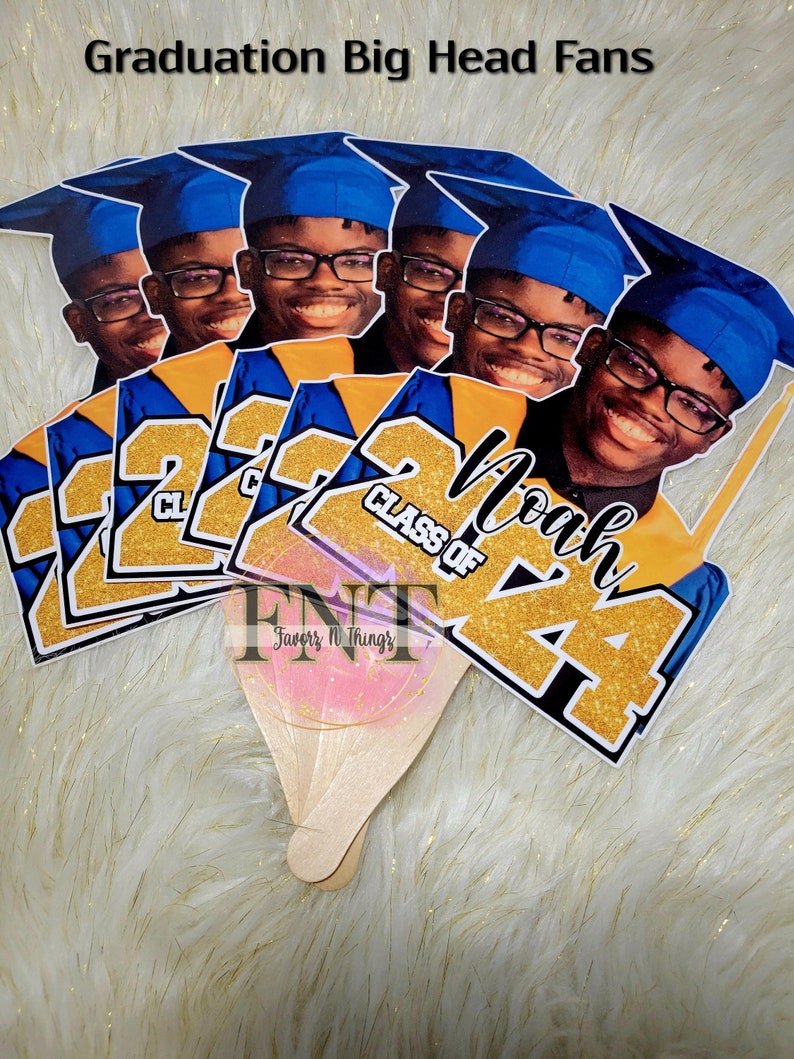 2024 Big Head Graduation Hand Fan | Graduation | Grad Party | Any ...