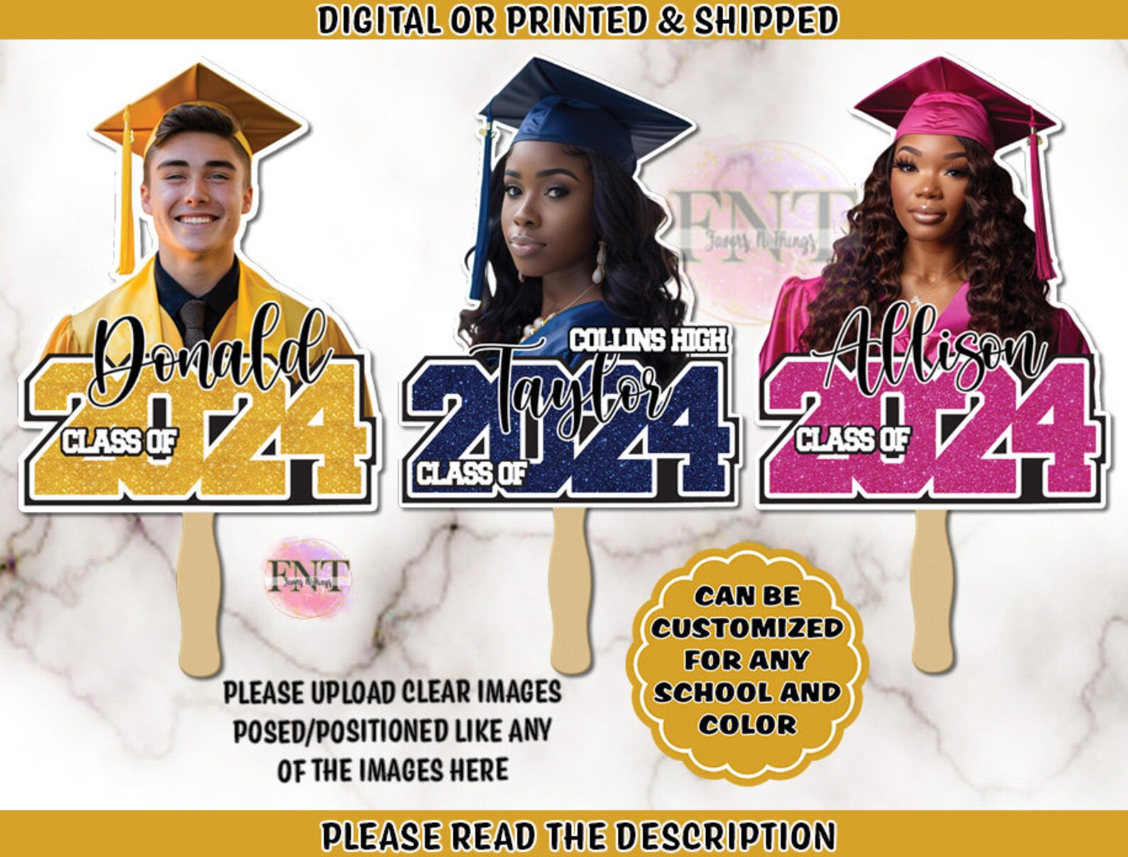 2024 Big Head Graduation Hand Fan | Graduation | Grad Party | Any ...