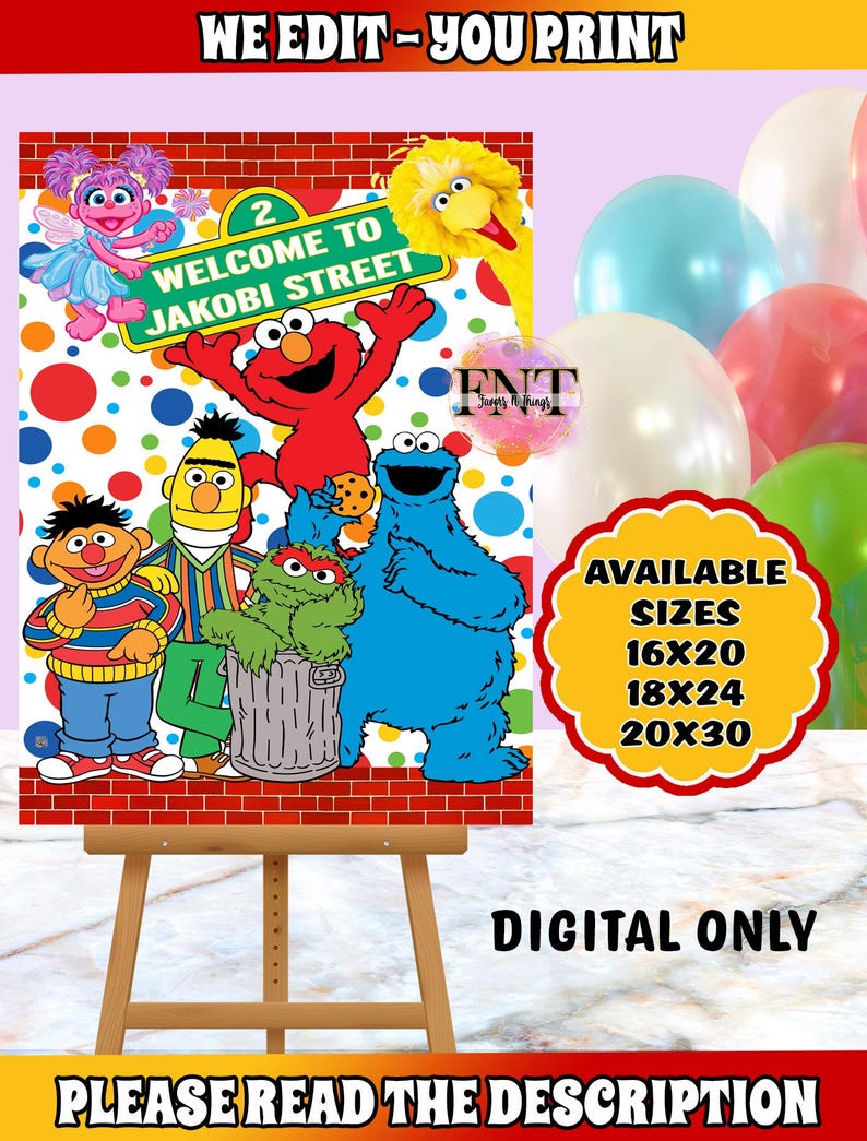 Street Welcome Sign: Personalized Party Decoration (digital File Only ...