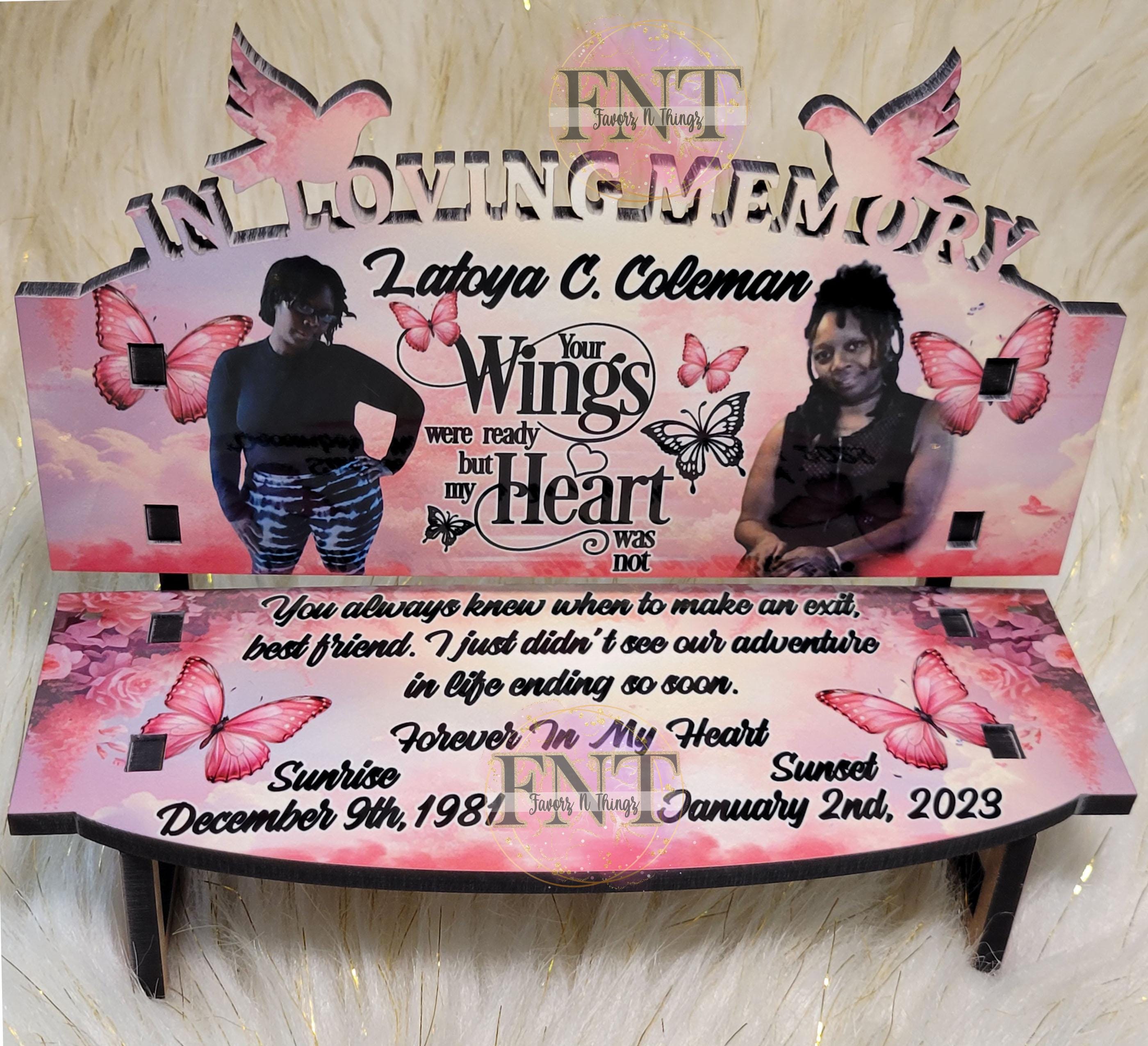 Custom "in Loving Memory" Memorial Bench | Mini Keepsake Bench ...