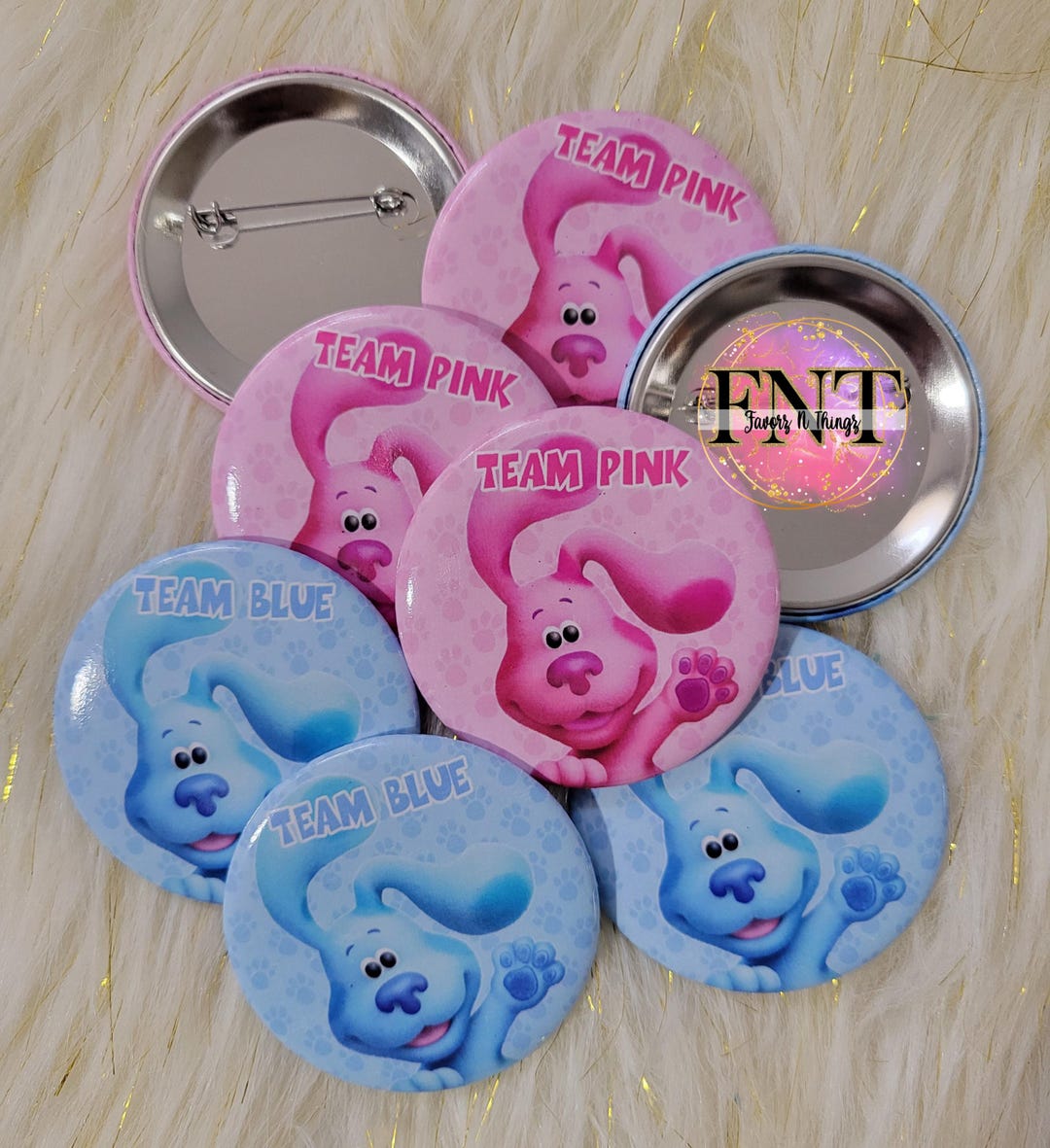 Gender Reveal Buttons | Baby Gender Reveal | Blue Puppy Gender Reveal ...