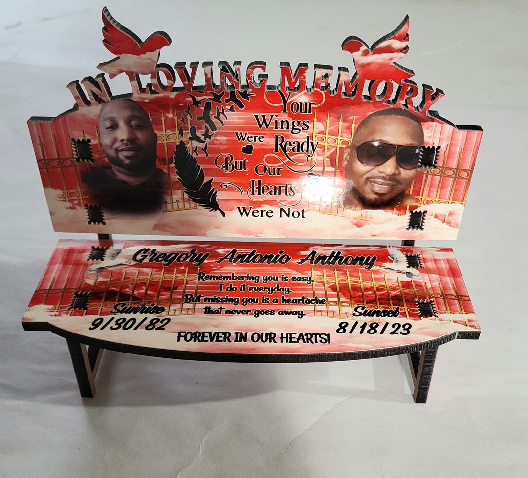 Custom in Loving Memory Memorial Bench Mini Keepsake Bench Memorial ...