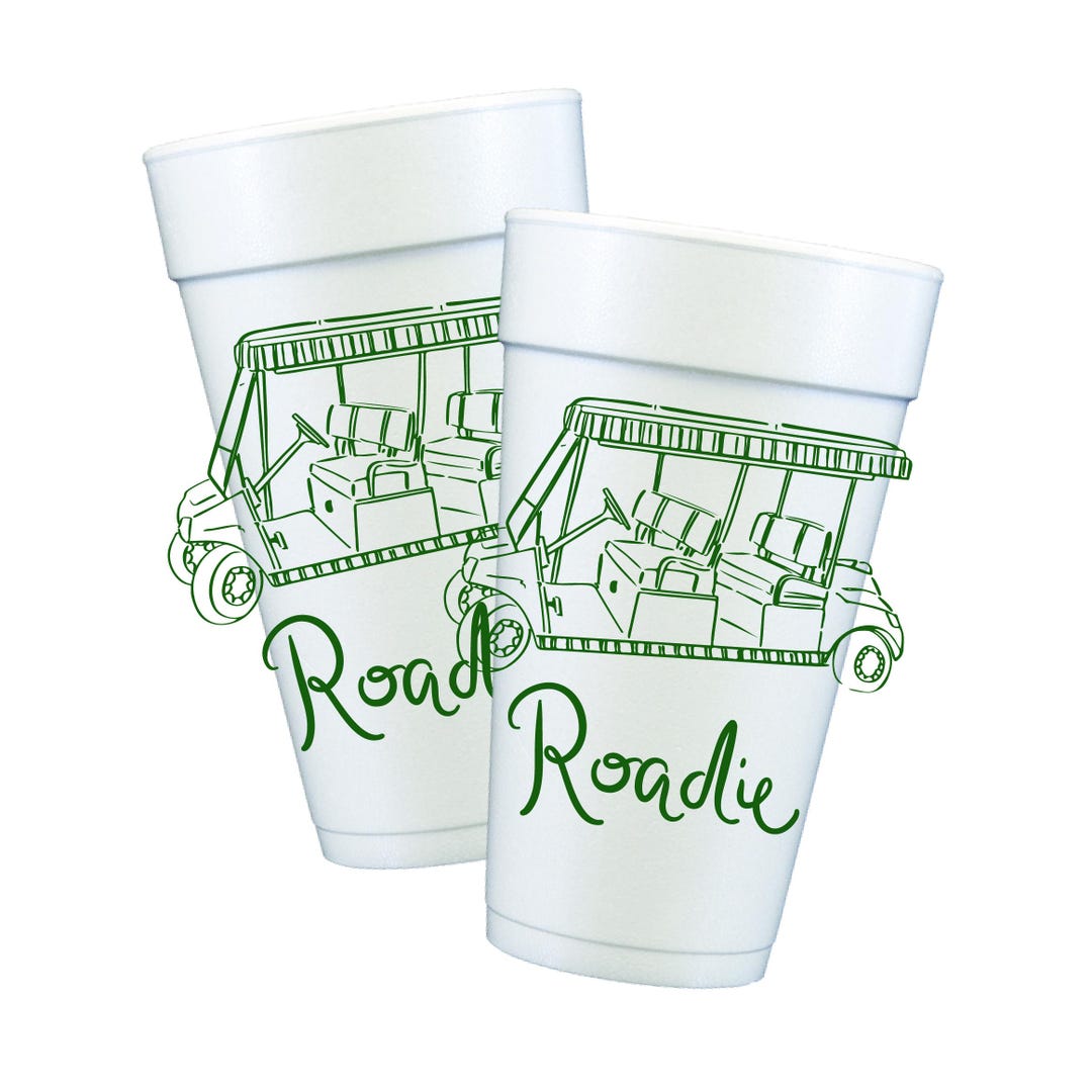 Roadie Golf Cart Foam Party Cups, 20 Oz Printed Styrofoam Cup Set of 10 ...
