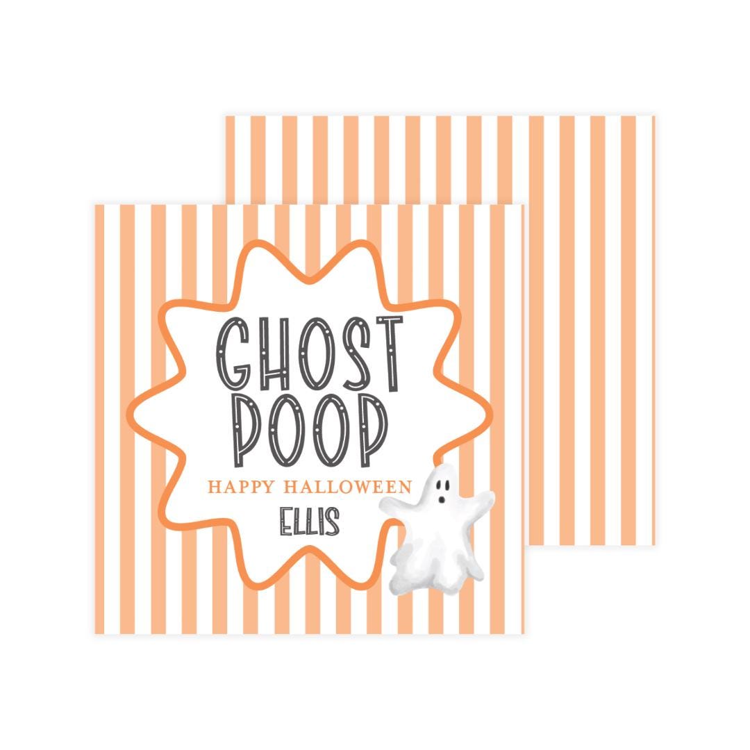 Halloween Gift Tags, Ghost Poop Enclosure Card, New Paper House, Spooky ...