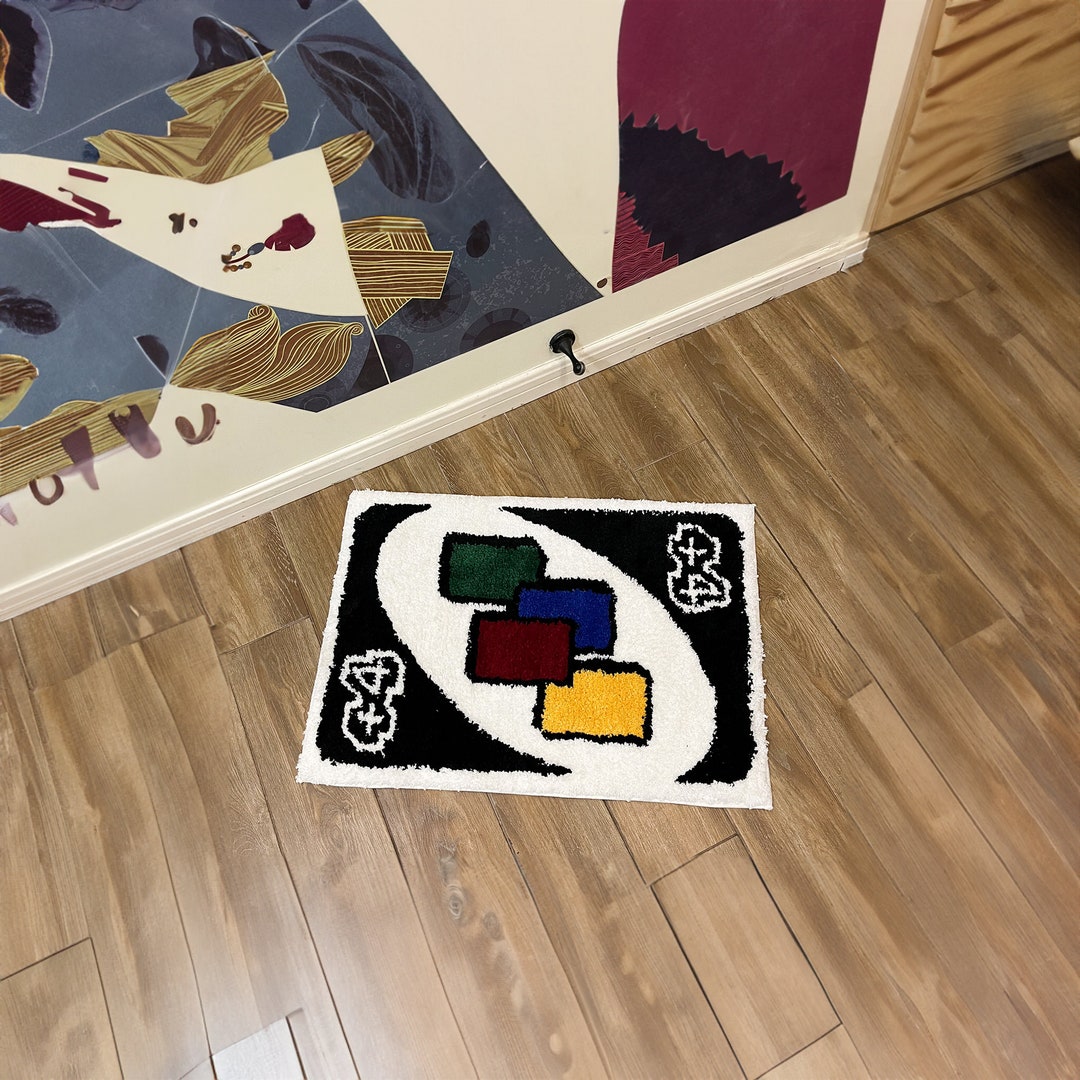 Reverse Uno Card Rug, Plus 4 Uno Rug, Pixel Rug , Non-slip Mat - Etsy