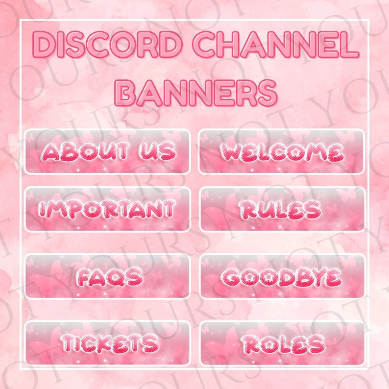 Discord Channel Banners Pink Starry Butterfly - Etsy
