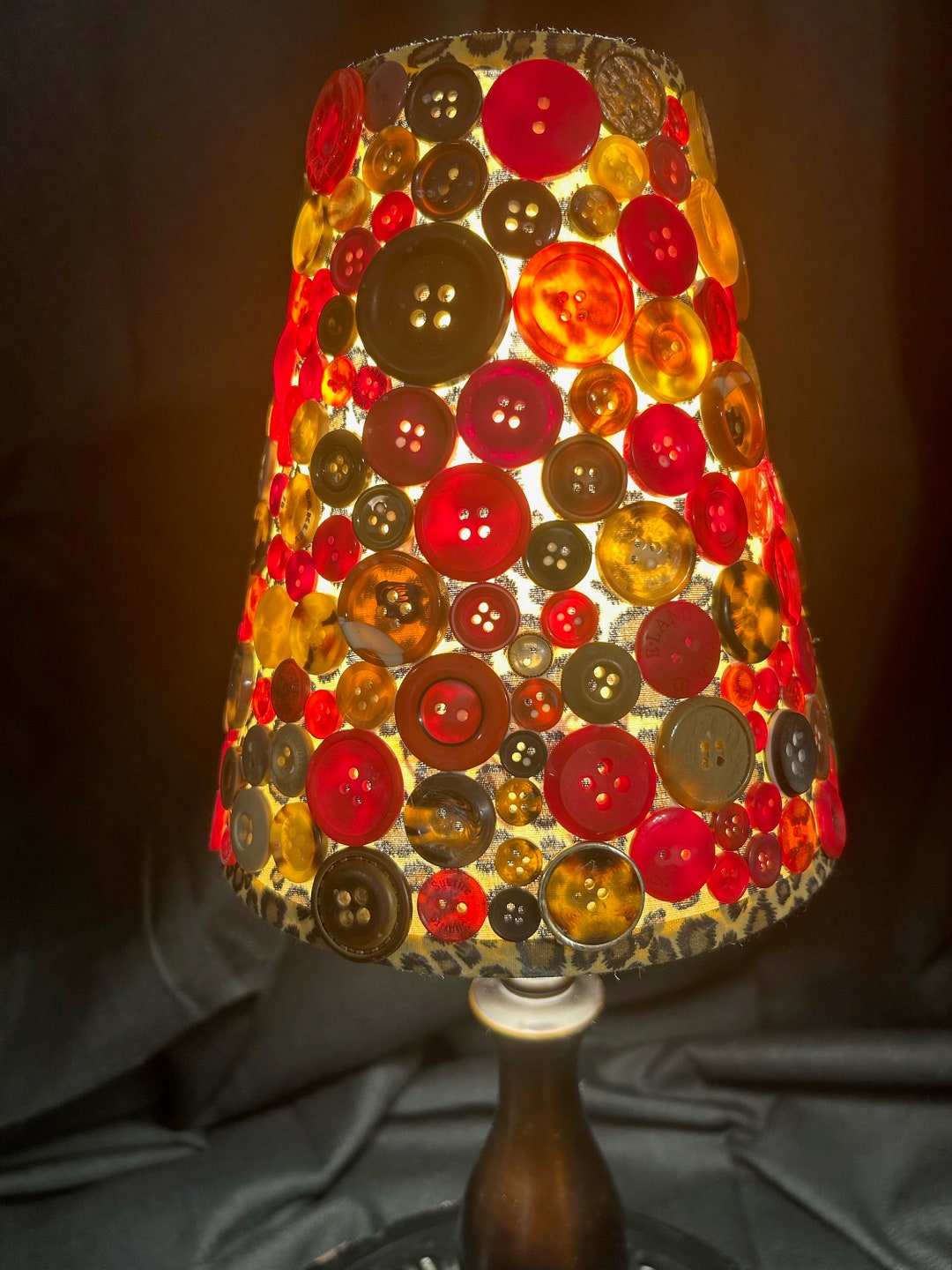 Red Button Lamp Shade - Etsy