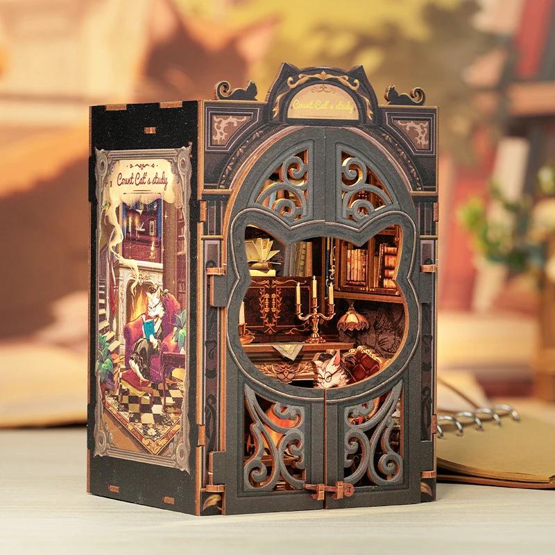 DIY Whimsical Owl Bookstore Miniature Kit, DIY 3D Wooden Puzzle Book ...
