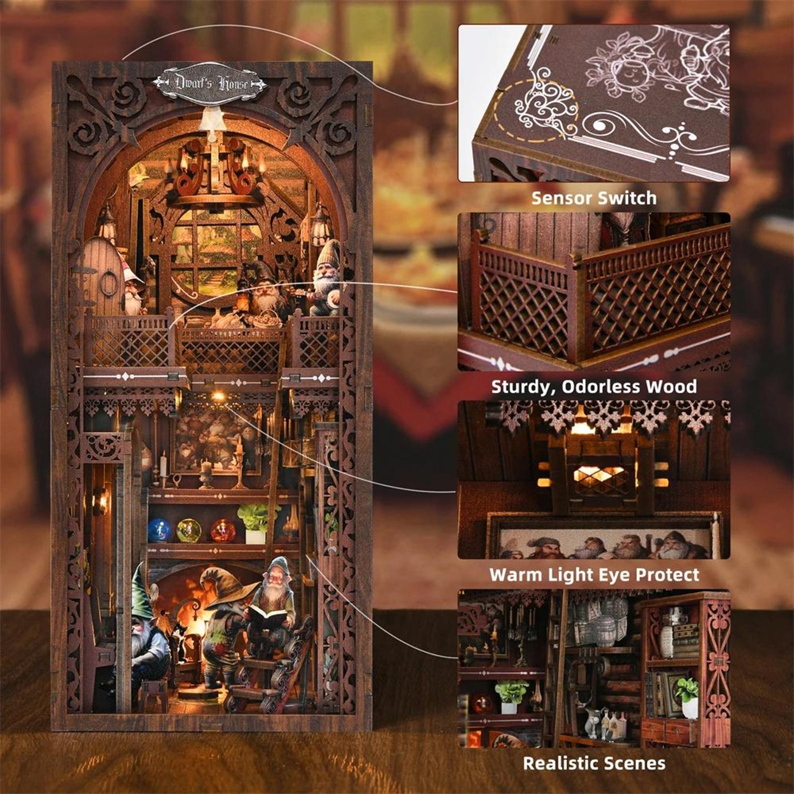 DIY Seven Dwarfs Book Nook Kit | DIY Wooden Puzzle Dollhouse | Snow ...