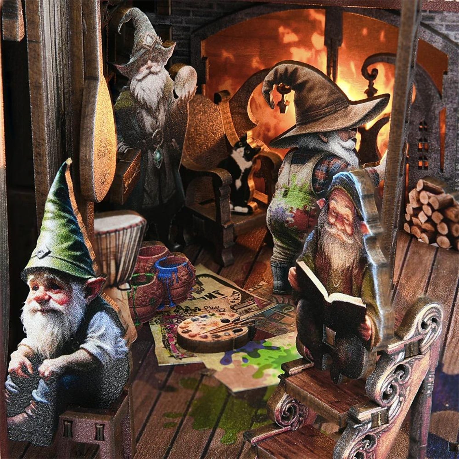 DIY Seven Dwarfs Book Nook Kit | DIY Wooden Puzzle Dollhouse | Snow ...