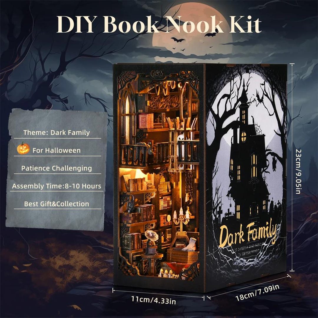 DIY the Addams Family Book Nook Kit DIY Wooden Miniature Puzzle With ...