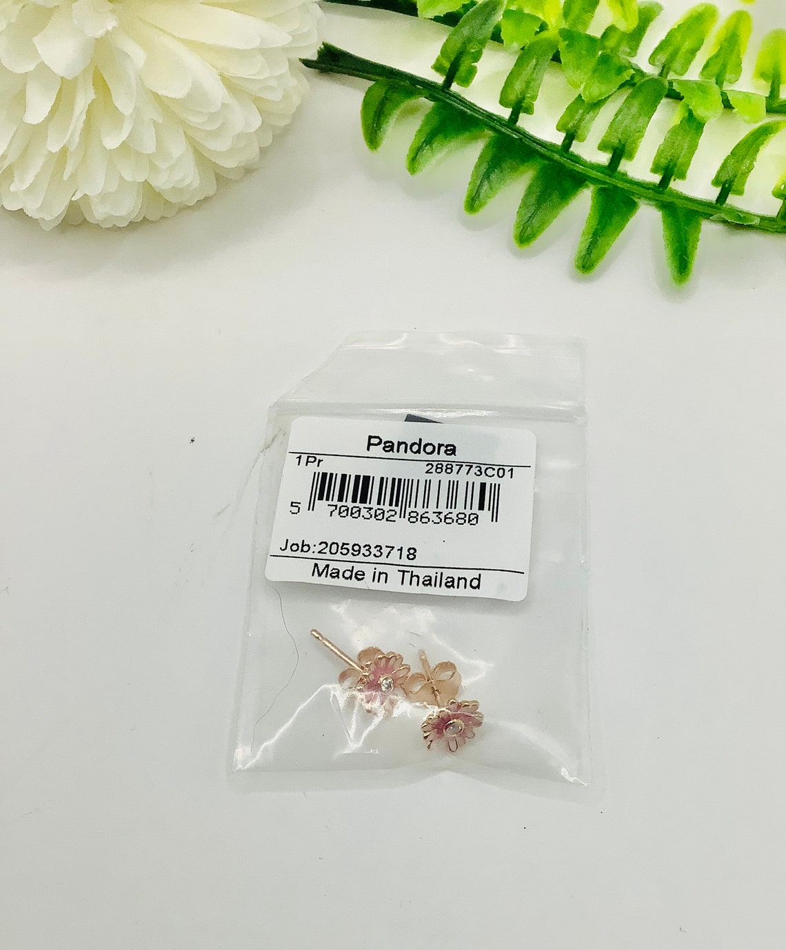 Genuine Authentic Pandora Rose Gold Pink Daisy Flower Stud Earrings ...