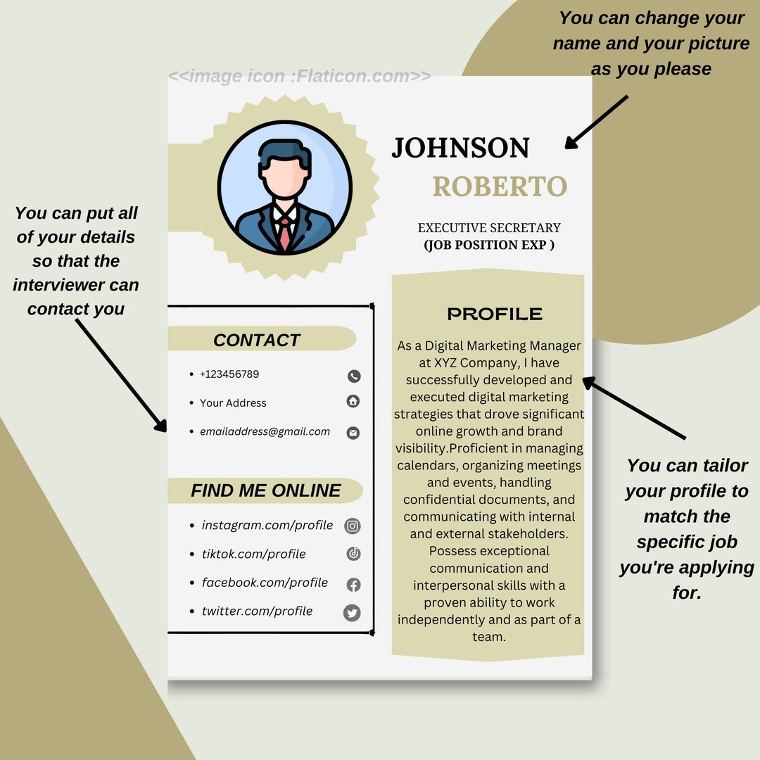 Resume Template, Professional, Digital , Simple & Easy to Understand ...