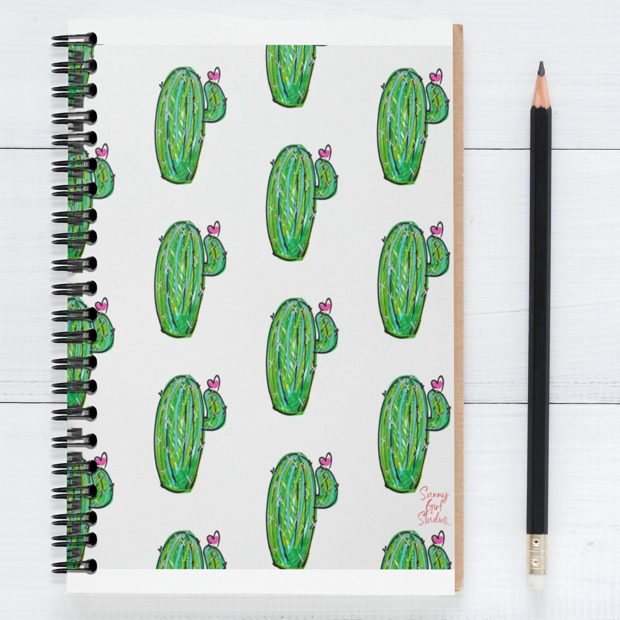 Funky Saguaro Cactus, Spiral Notebook - Hand Drawn Design, Original Art ...