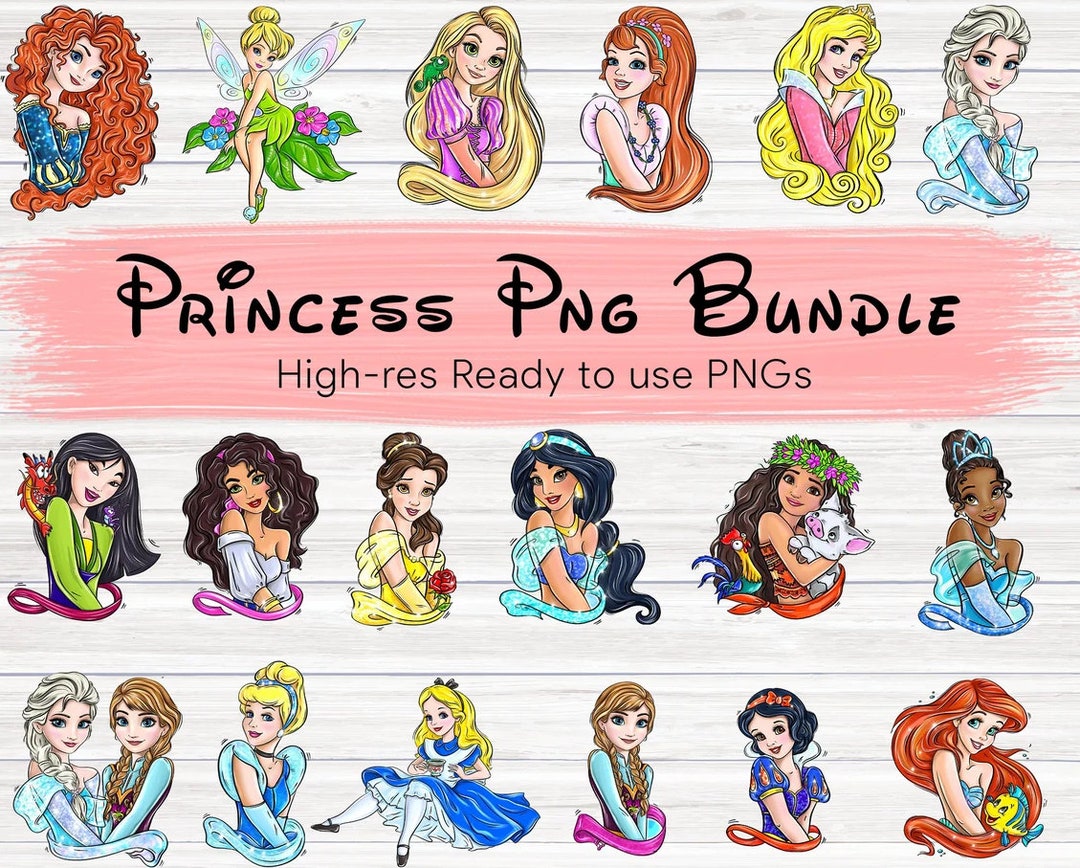 20+ Princess PNG BUNDLE | Wraps | 20+ Illustration Design | High ...