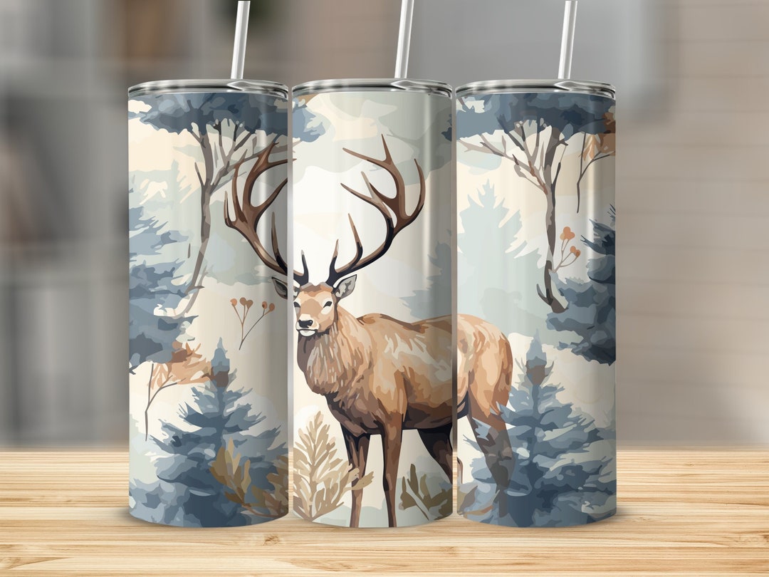 Custom Elk Tumbler Cup With Lid Double Insulated Travel Cup With Straw ...
